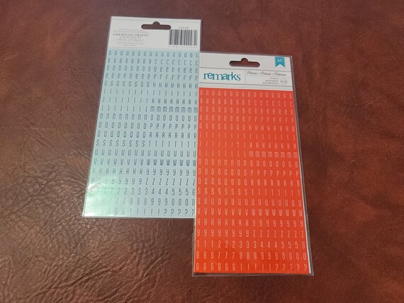 American Crafts Remarks Alphabet Stickers Red / Blue | Etsy