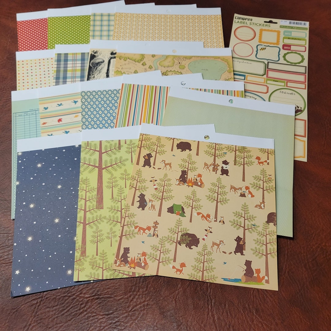 October Afternoon 8 X 8 Campfire Paper Collection & Label Stickers ...
