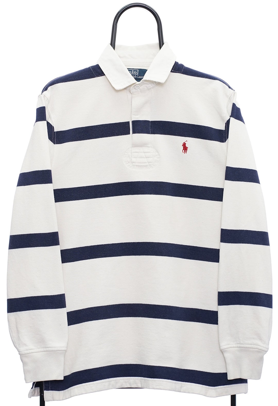 POLO RALPH LAUREN Jersey Ruby Polo Shirt Long Sleeved Stripe Vintage ...