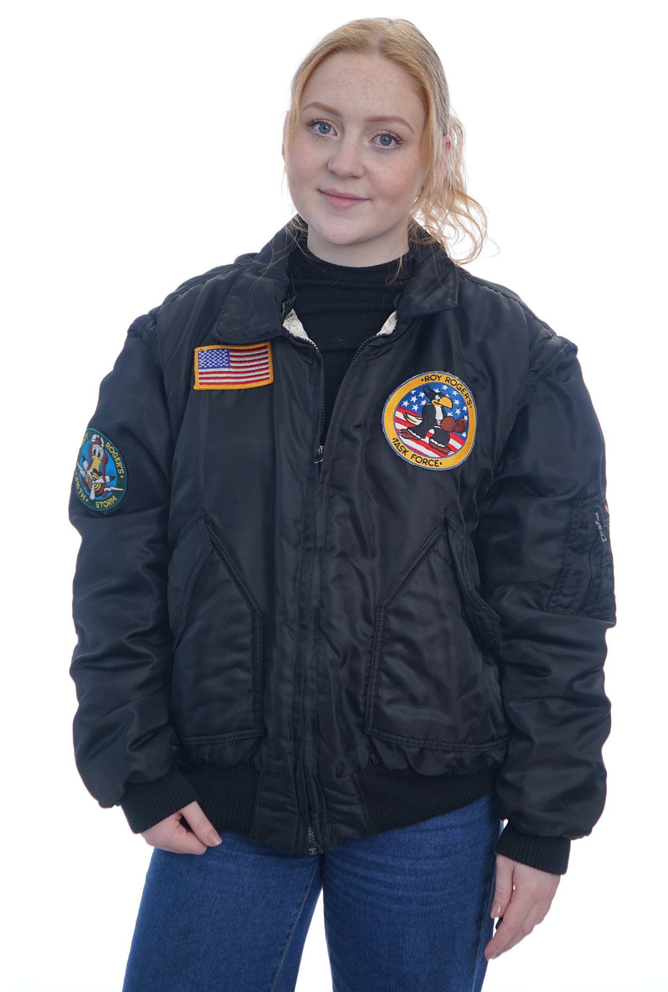 Vintage Roy Rogers Task Force Black Bomber Jacket Medium - Etsy