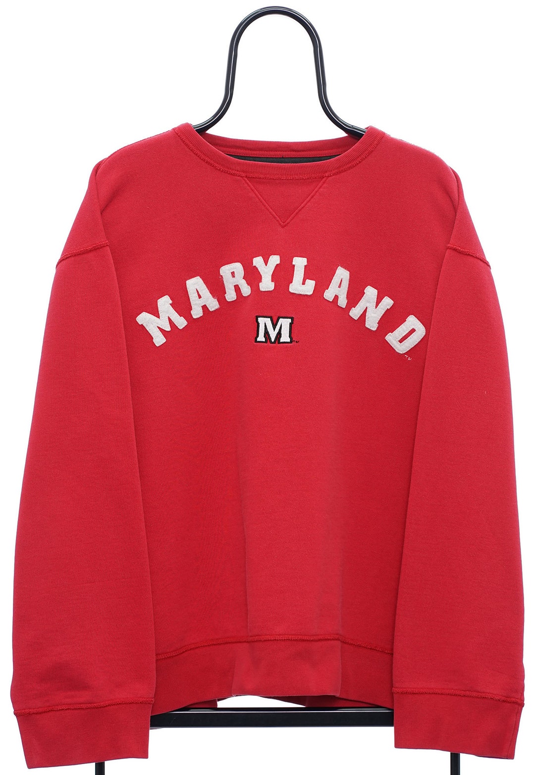 Vintage NCAA Maryland Terrapins Spellout Crewneck Red Sweatshirt - X ...
