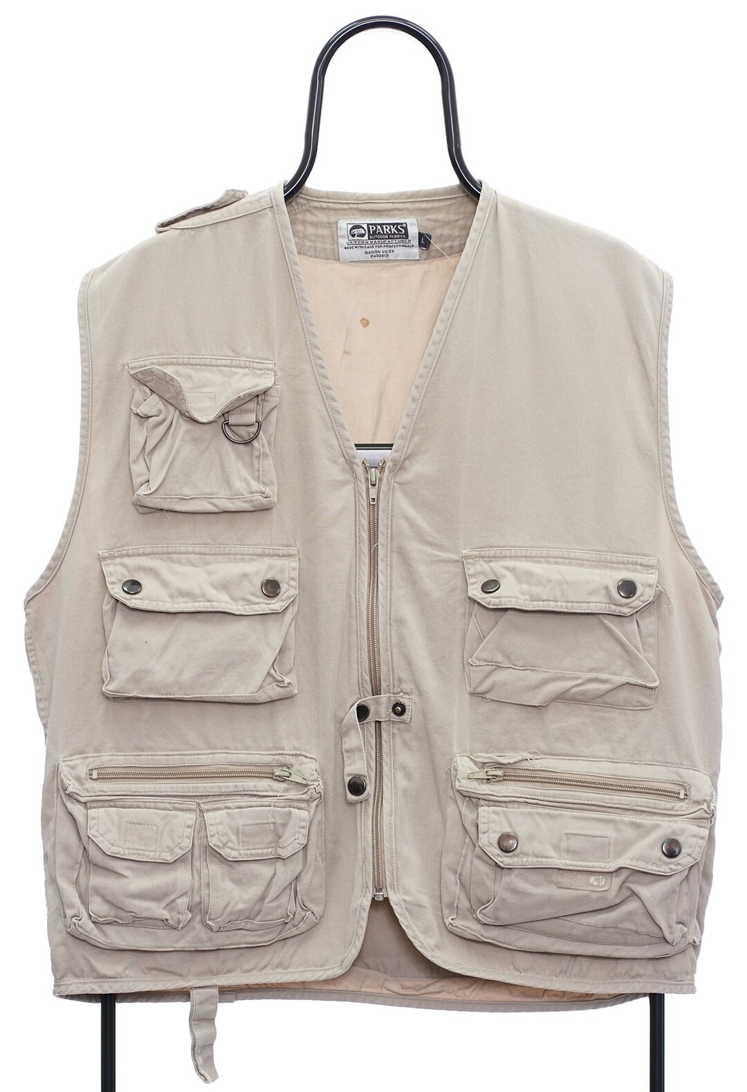 Parks Utility Gilet Cargo Vest Fishing Outdoor Vintage Beige L - Etsy
