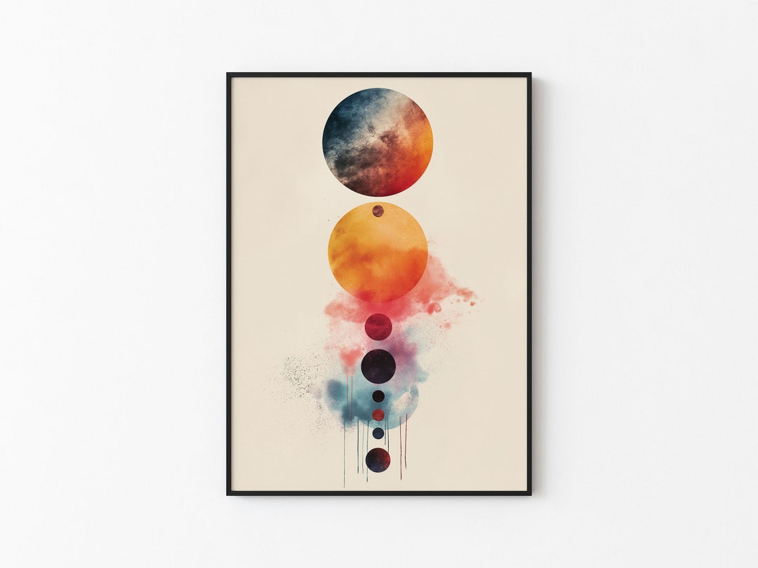 Solar System Abstract Japandi Minimalistic Style Instant Download Space ...