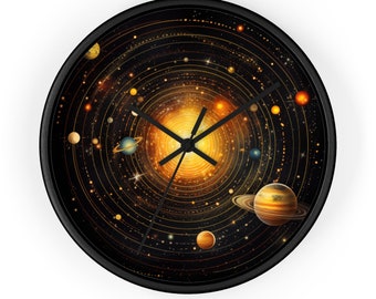 Exoplanetary Orbit Wall Clock - 10" Artistic Space Design, Silent ...