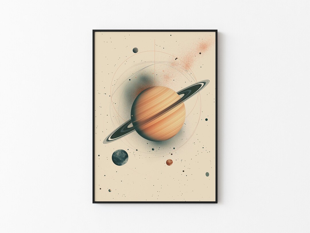 Solar System Abstract Japandi Minimalistic Style Instant Download Space ...