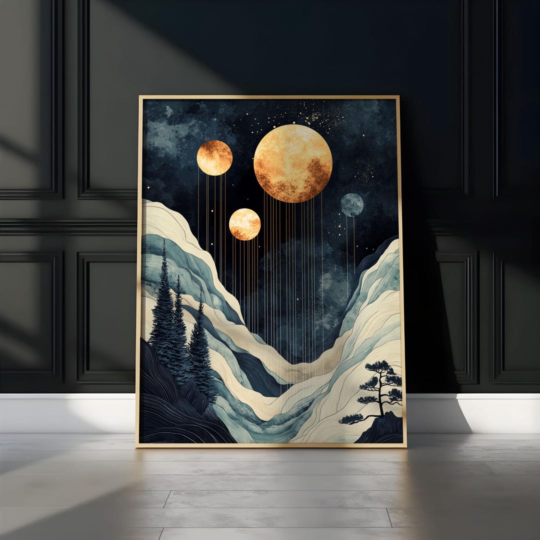 Solar System Abstract Japandi Bonsai Minimalistic Style Instant ...
