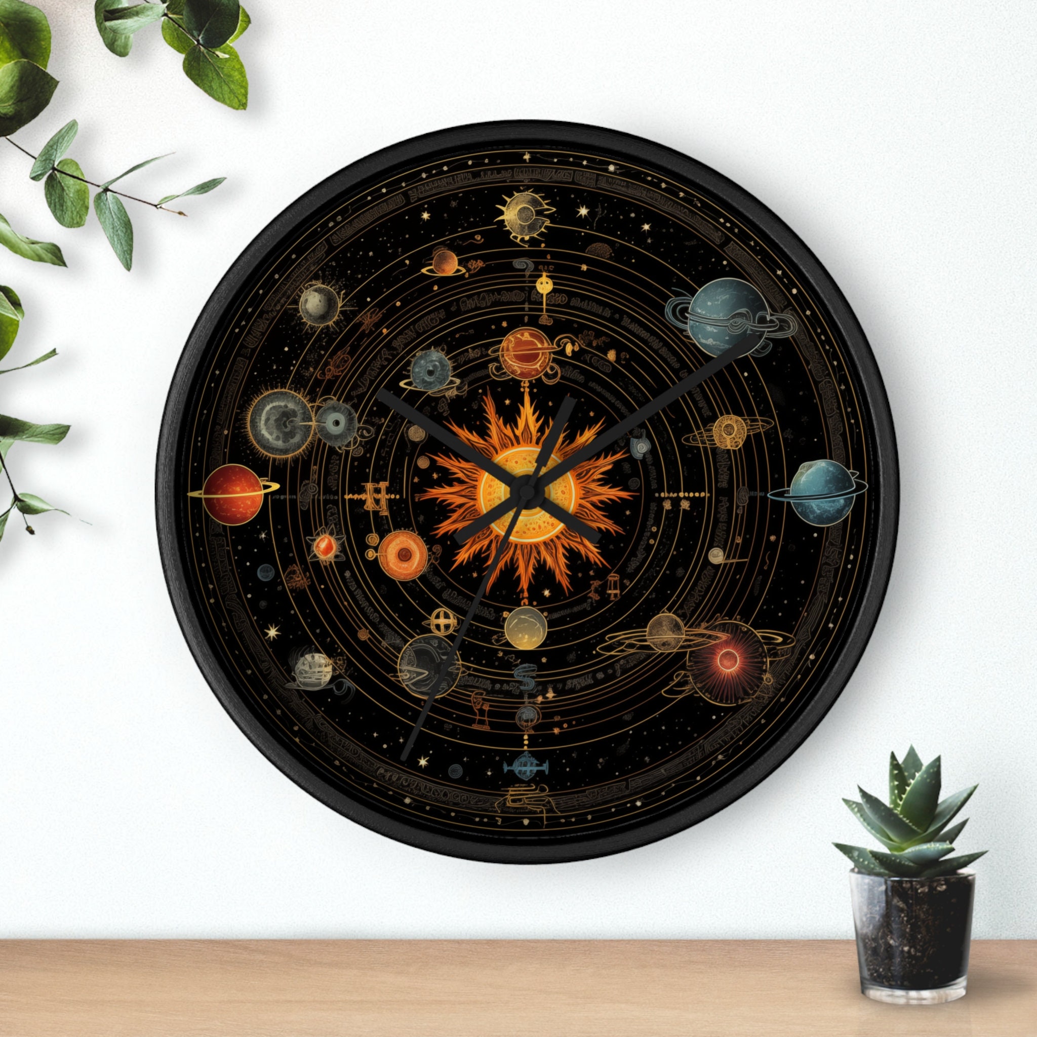 Exoplanetary Orbit Wall Clock - 10" Artistic Space Design, Silent ...