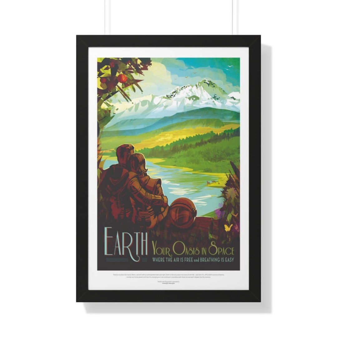 Earth Fantasy Poster, Original Solar System Travel Agency Poster, NASA ...