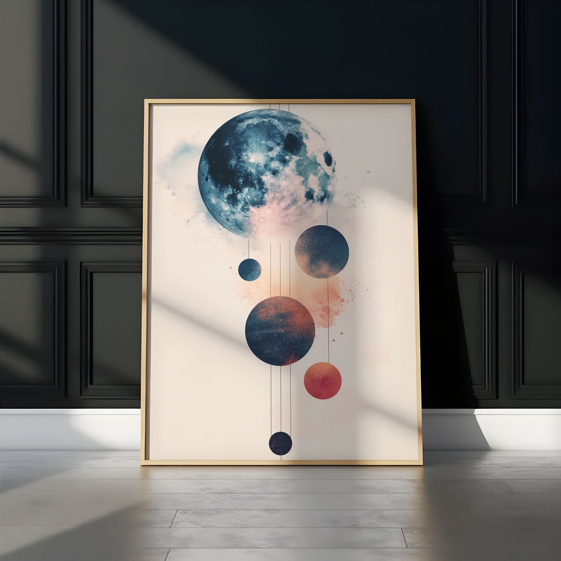 Solar System Abstract Japandi Minimalistic Style Instant Download Space ...