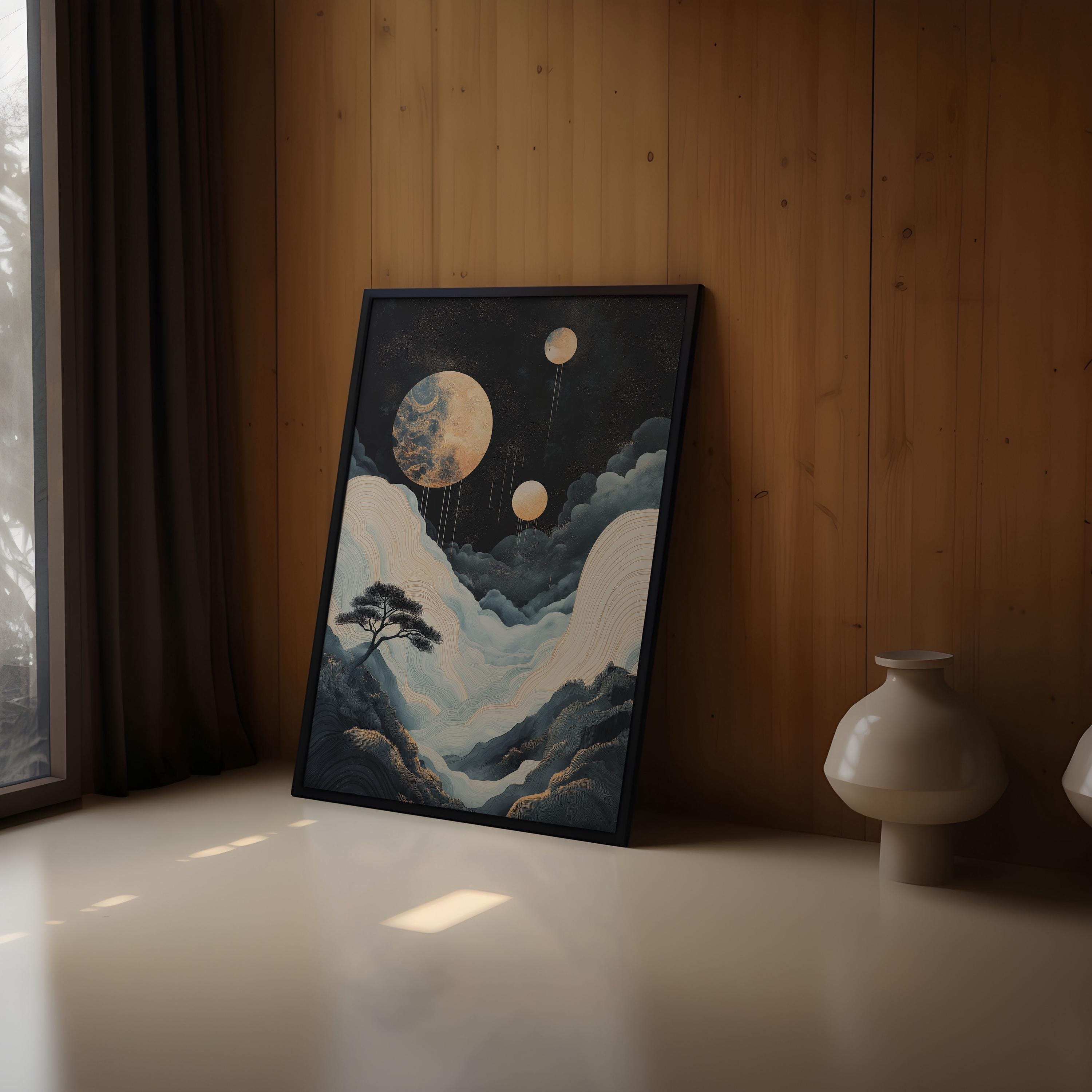 Solar System Abstract Japandi Bonsai Minimalistic Style Instant ...