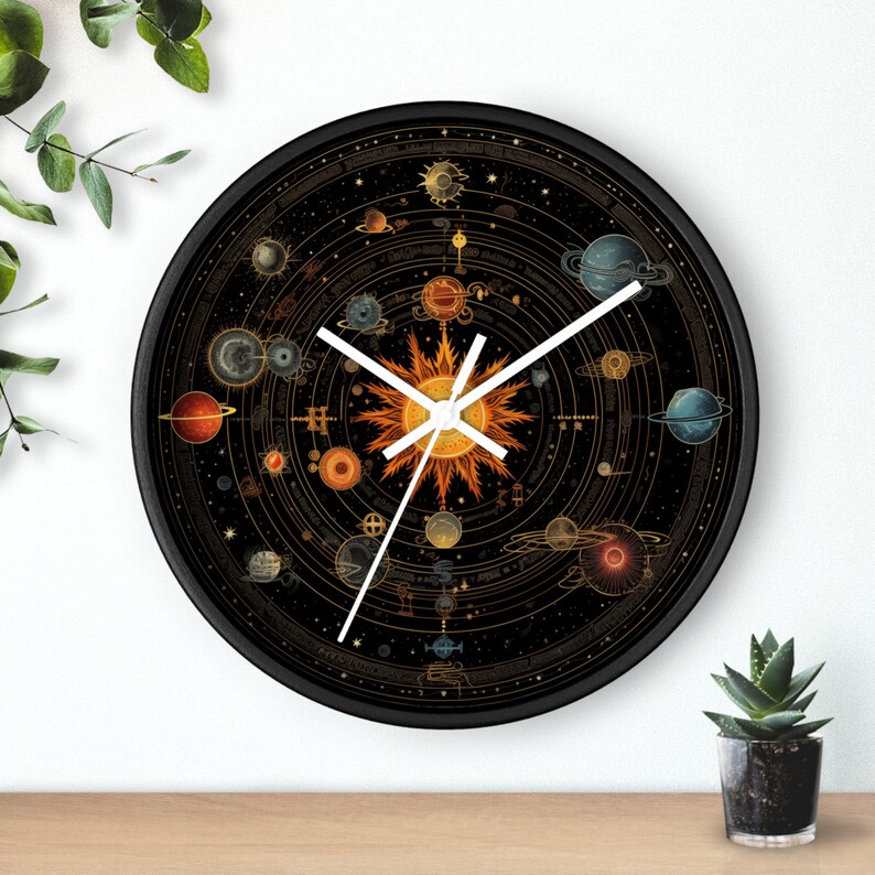 Exoplanetary Orbit Wall Clock - 10" Artistic Space Design, Silent ...
