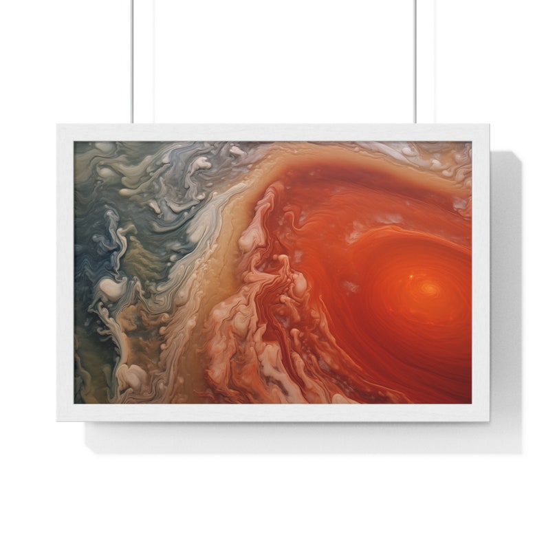 Stunning Jupiter Red Giant Storm: Jupiter Space Art Poster Wood Framed ...