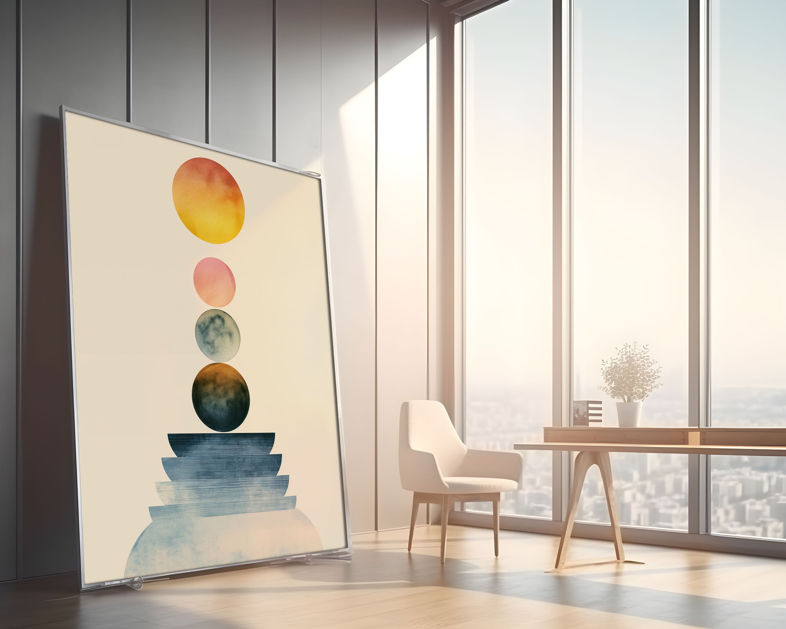 Solar System Abstract Japandi Minimalistic Style Instant Download Space ...