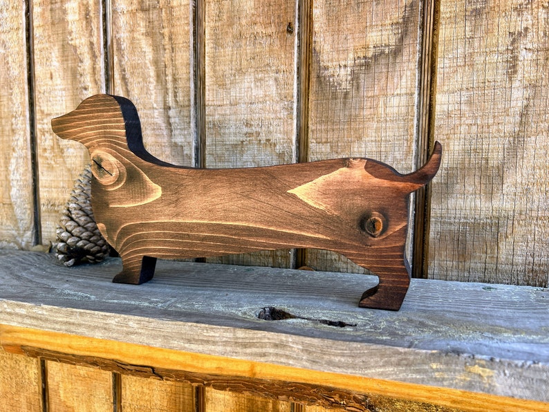 Rustic Dachshund Wood Cutout Handcrafted Gift for Dog Lovers Pine Wood ...