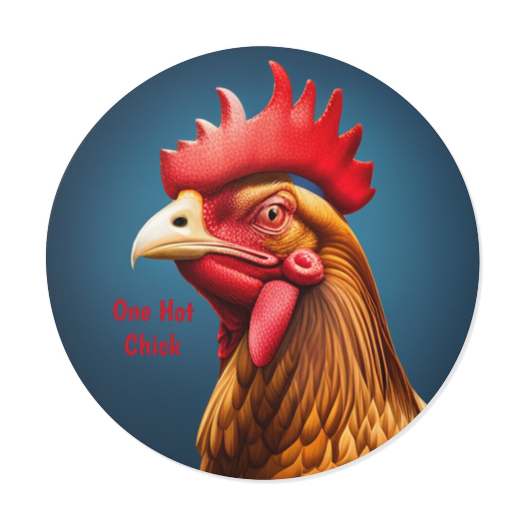 Adorable 'one Hot Chick' Vinyl Sticker - Funny Chicken Quote for ...