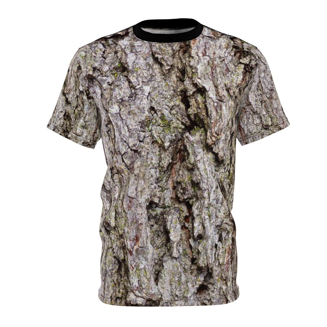 Camo Tee Shirt With Oak Tree Bark Print - Etsy
