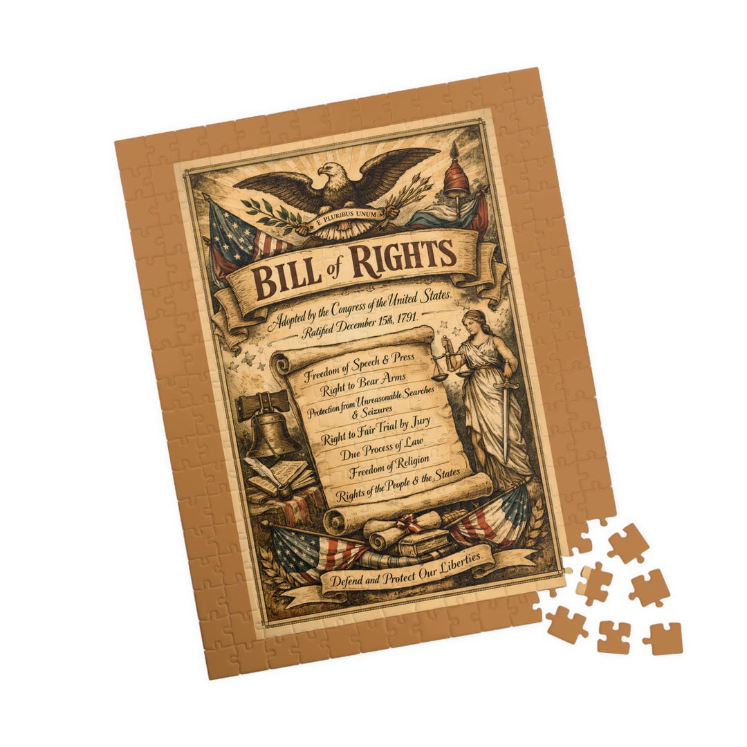 Bill of Rights Vintage Document Puzzle | Patriotic Jigsaw | 110-520 ...