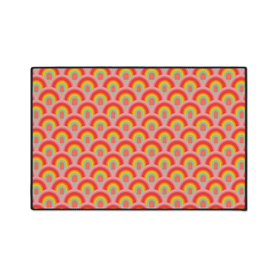 Vibrant Rainbow Floor Mat: Durable Indoor/outdoor Rug for Kitchen ...