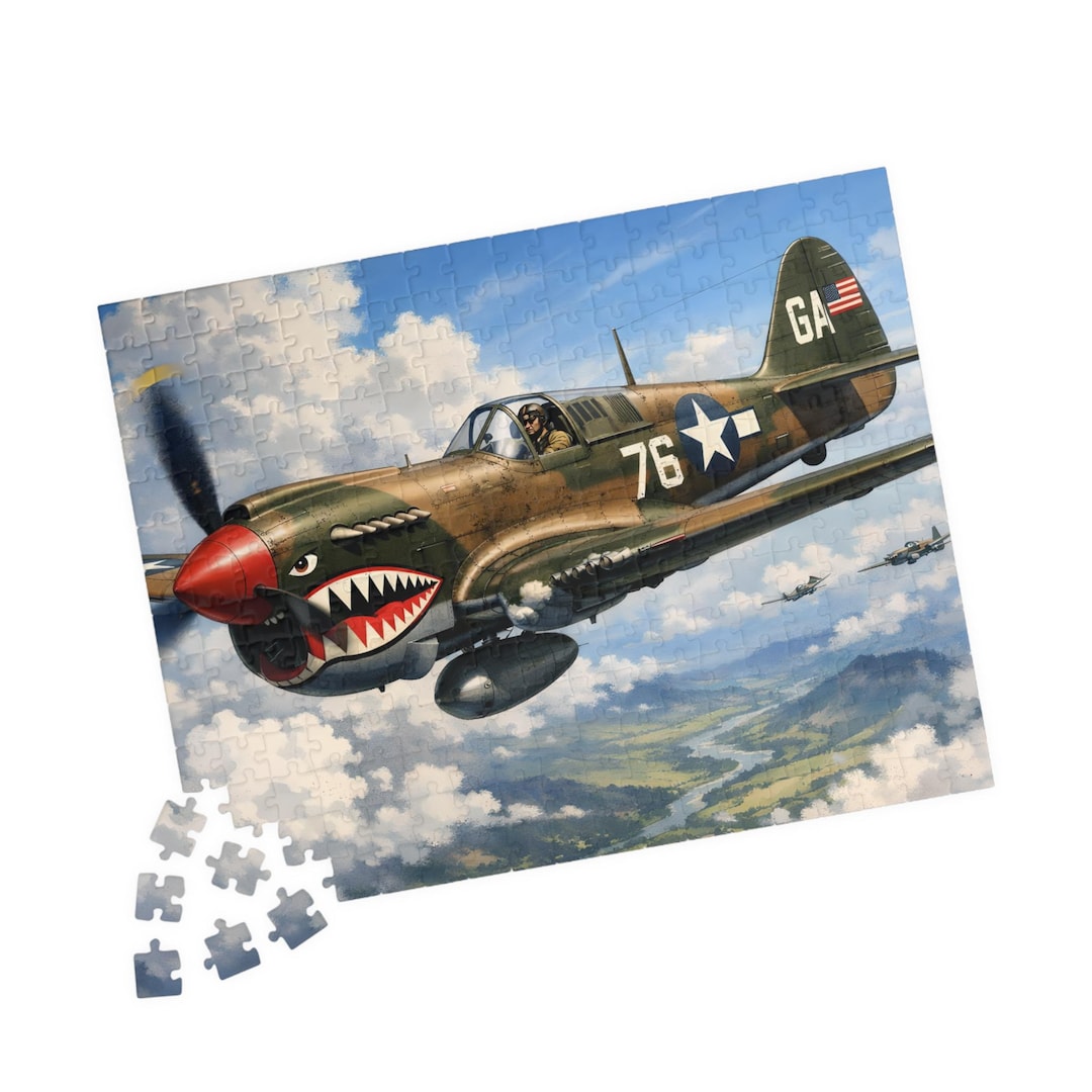 Shark Tooth Warplane P-40 Fighter Puzzle 110 252 520-piece | Vintage ...