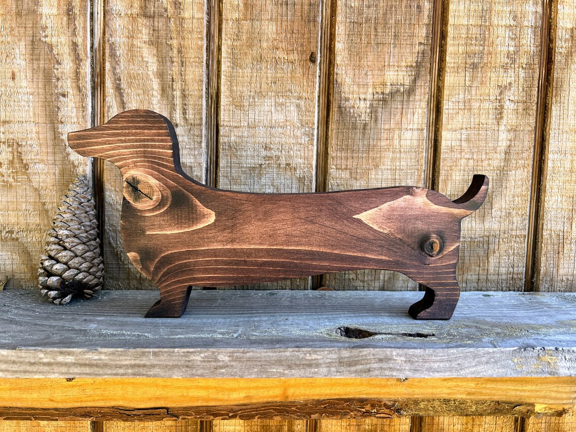 Rustic Dachshund Wood Cutout Handcrafted Gift for Dog Lovers Pine Wood ...