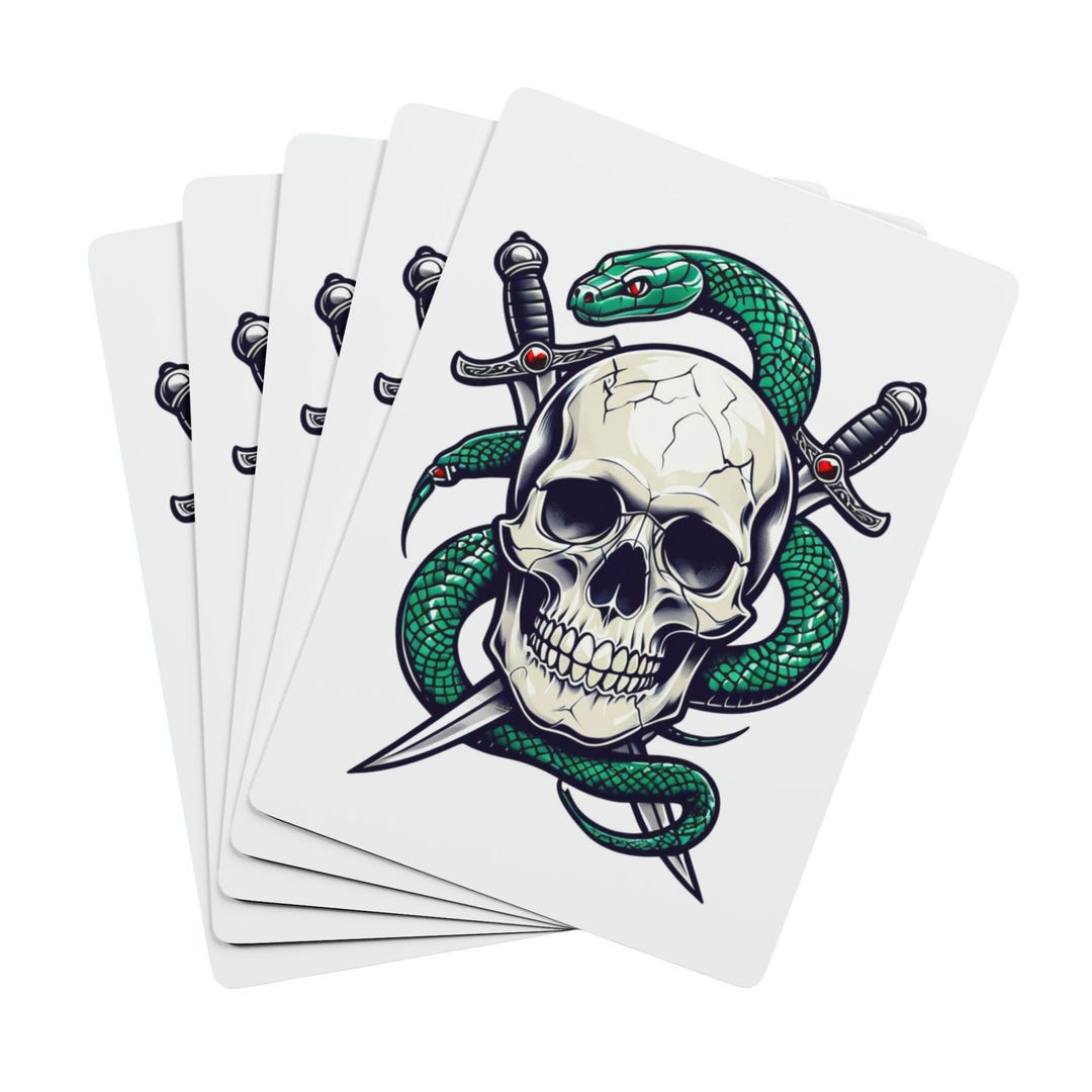 Skull and Snake Playing Cards: Unique Poker Night Deck - Etsy