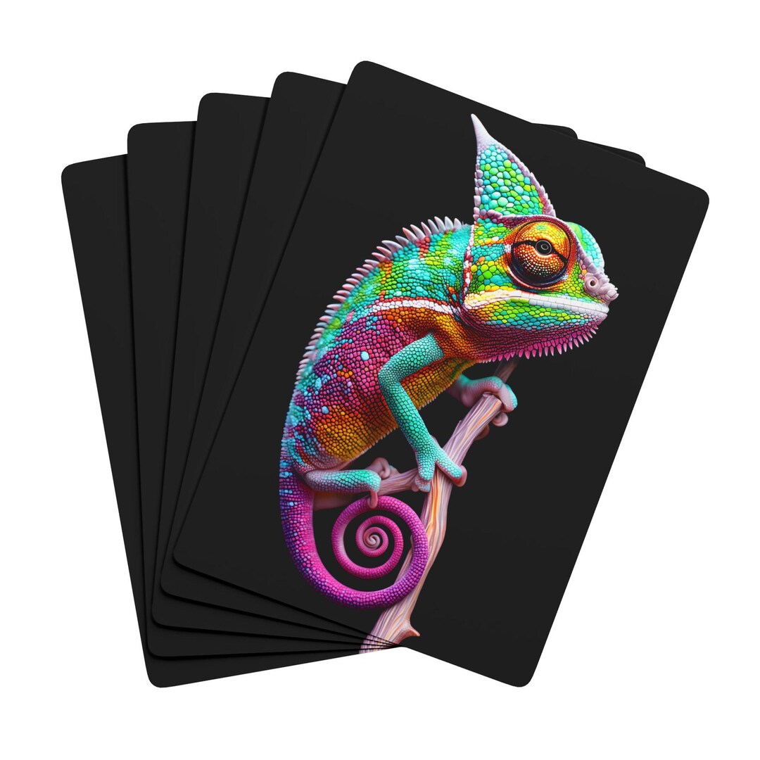 Colorful Chameleon Playing Cards: Vibrant Poker Deck, Game Night Fun - Etsy