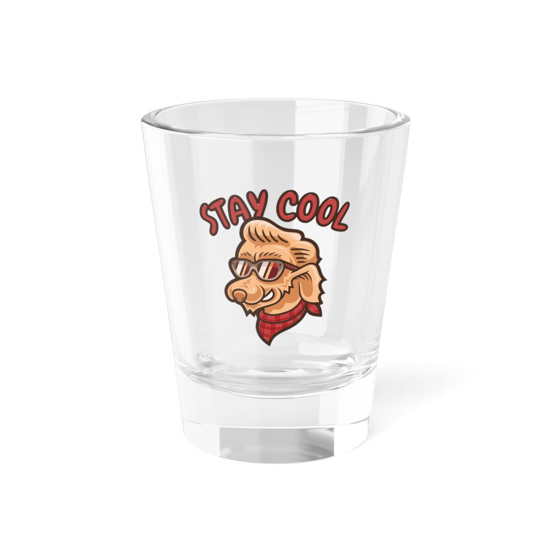 Stay Cool Shot Glass: Retro Dog Design, Cocktail Barware - Etsy