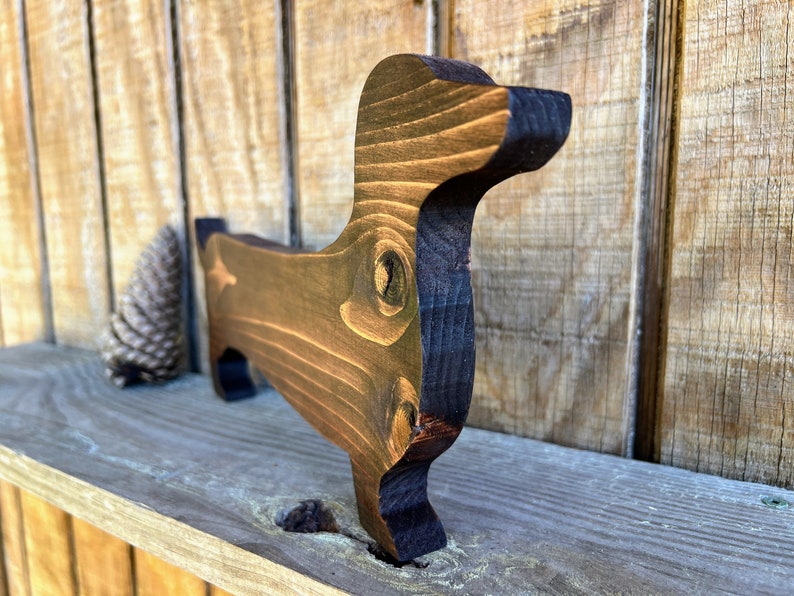Rustic Dachshund Wood Cutout Handcrafted Gift for Dog Lovers Pine Wood ...