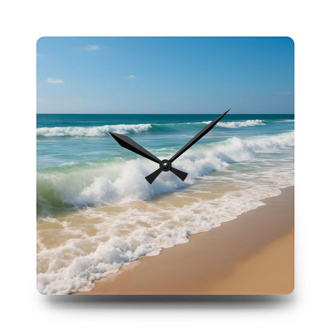 Beach-themed Acrylic Wall Clock: Coastal Home Decor - Etsy