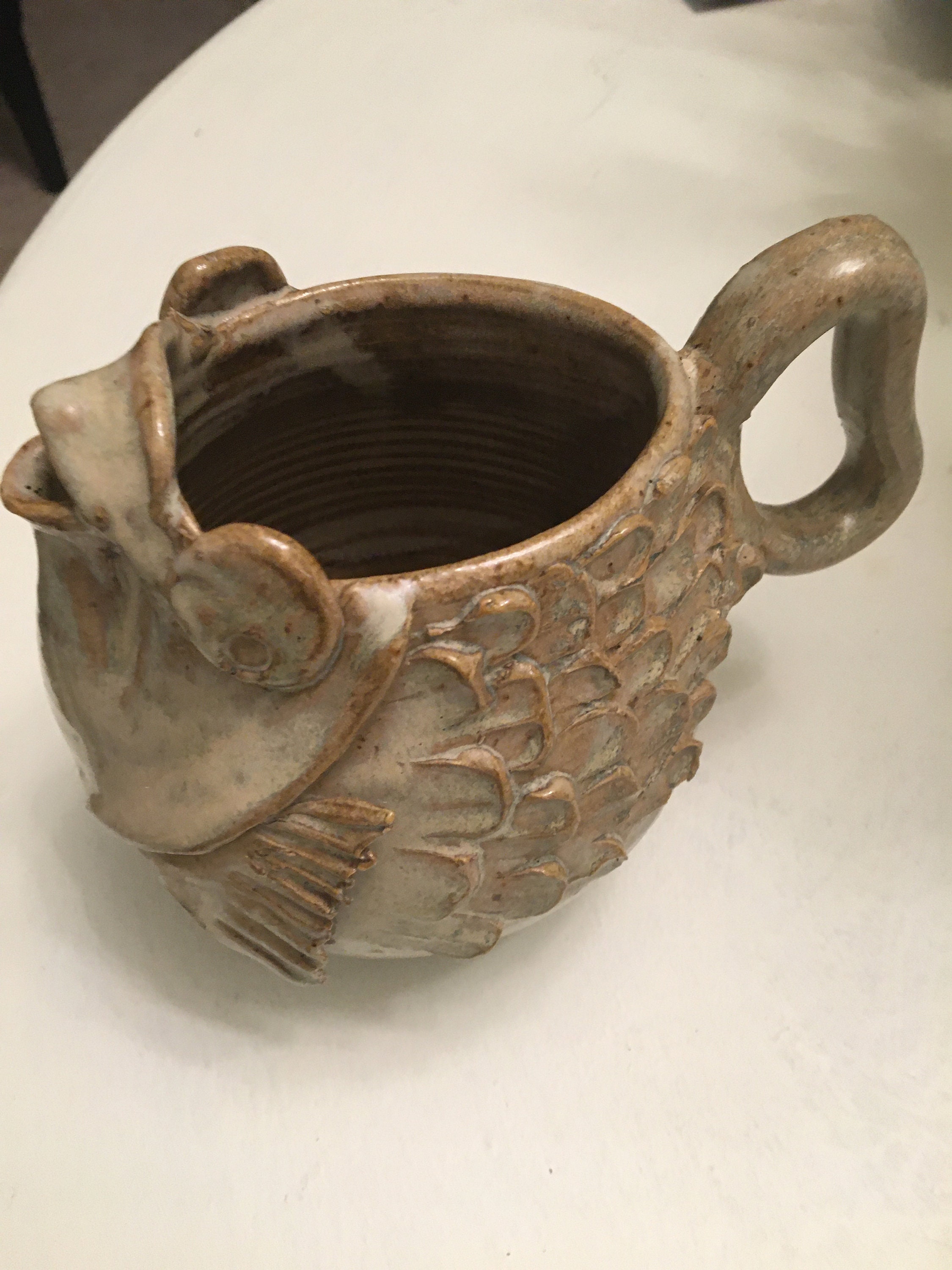 Art Pottery Fish Jug Signed by Artist - Etsy