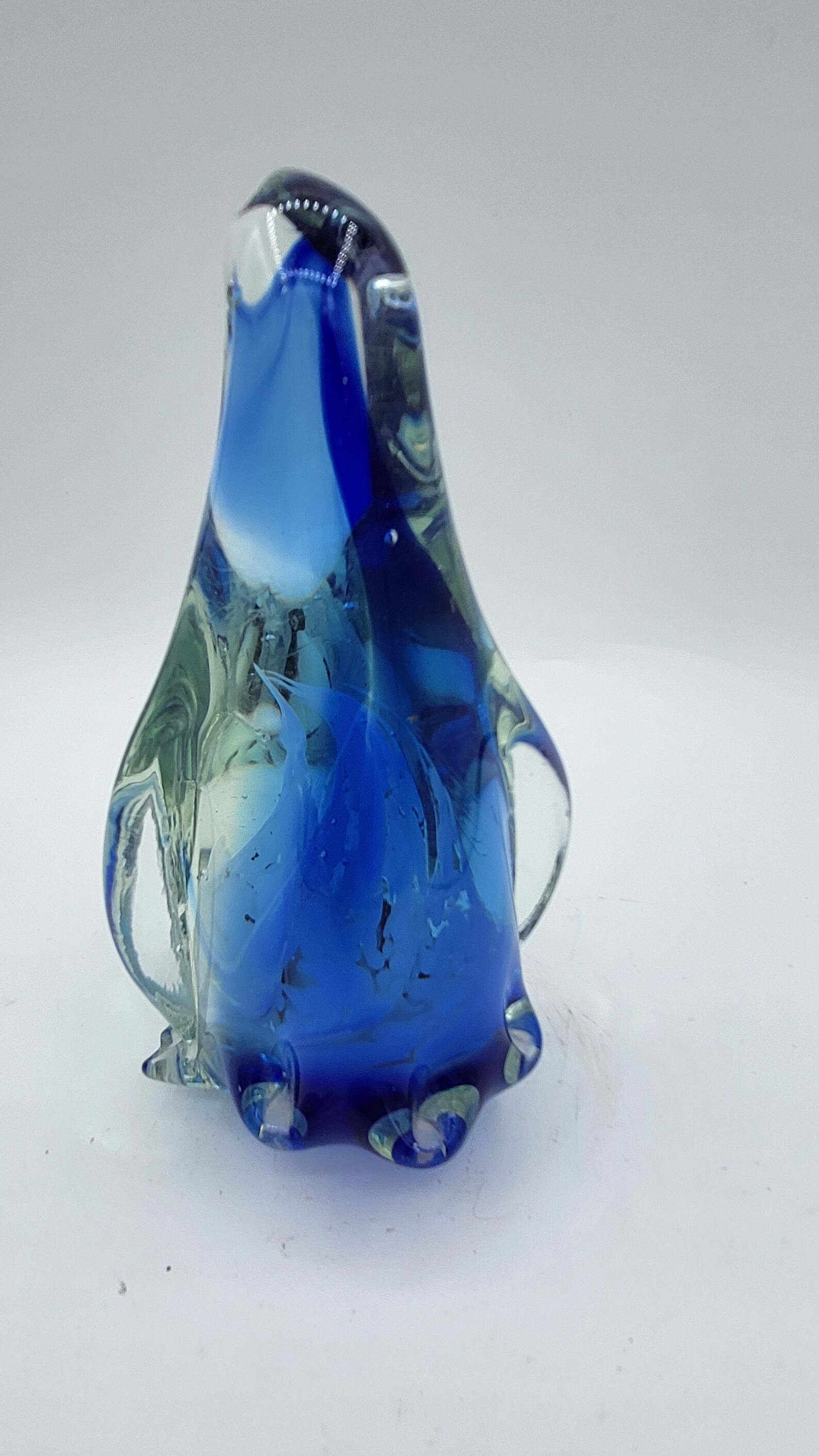 Murano (style) Art Glass Penguin With Babies 6 Inches High - Etsy
