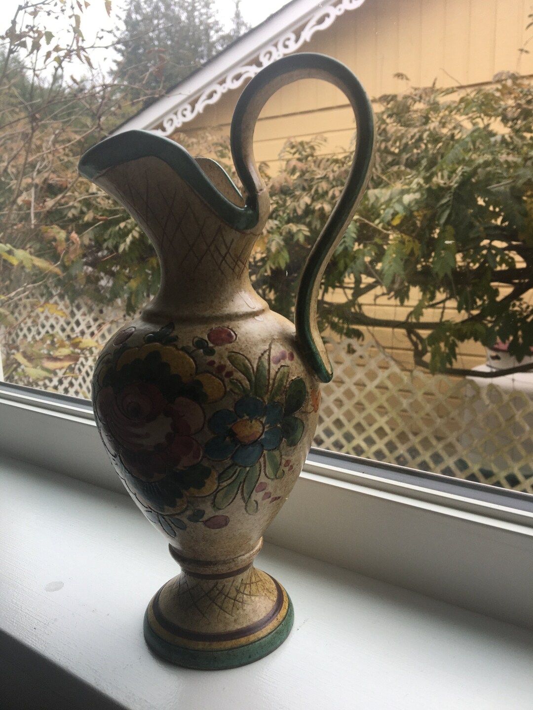 Italian Handpainted Vase Made in Pisa 10 Inches High. - Etsy