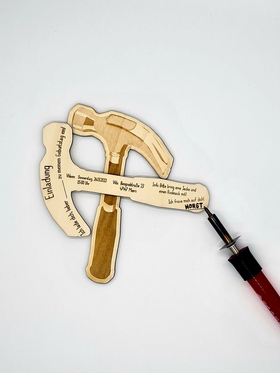DIY Invitation Card Hammer With Desired Engraving | Etsy