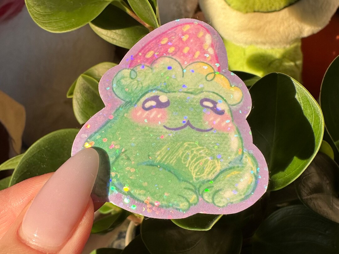 Strawberry Frog Sticker Waterproof Kawaii Sticker Frog Phone Sticker ...