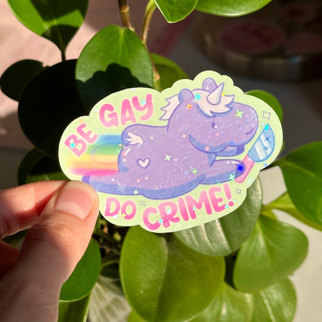 Gay Unicorn Sticker Funny LGBTQ Sticker Glitter Waterproof Die Cut ...