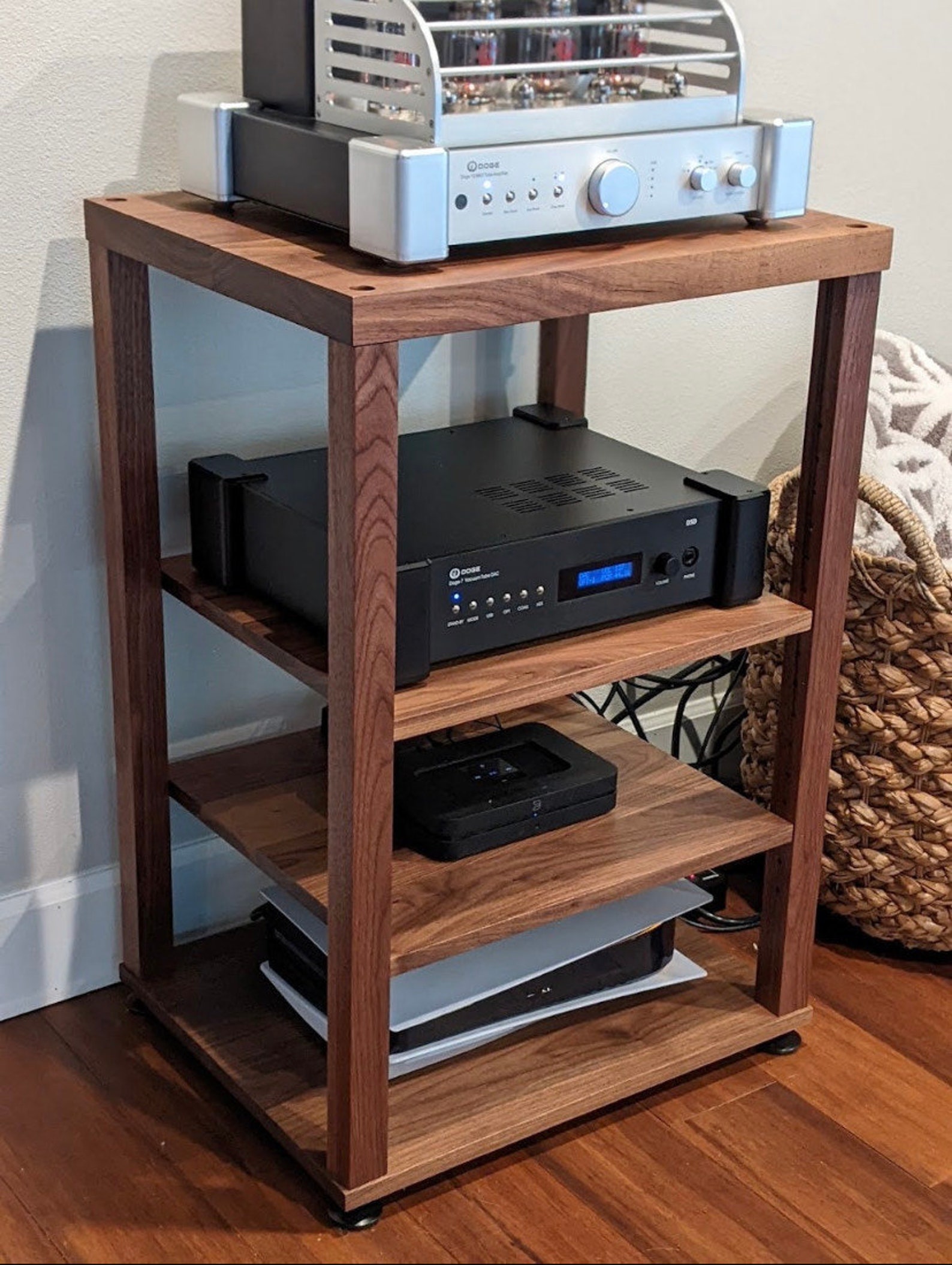 Audio Rack With Adjustable Shelving Thick Top - Etsy
