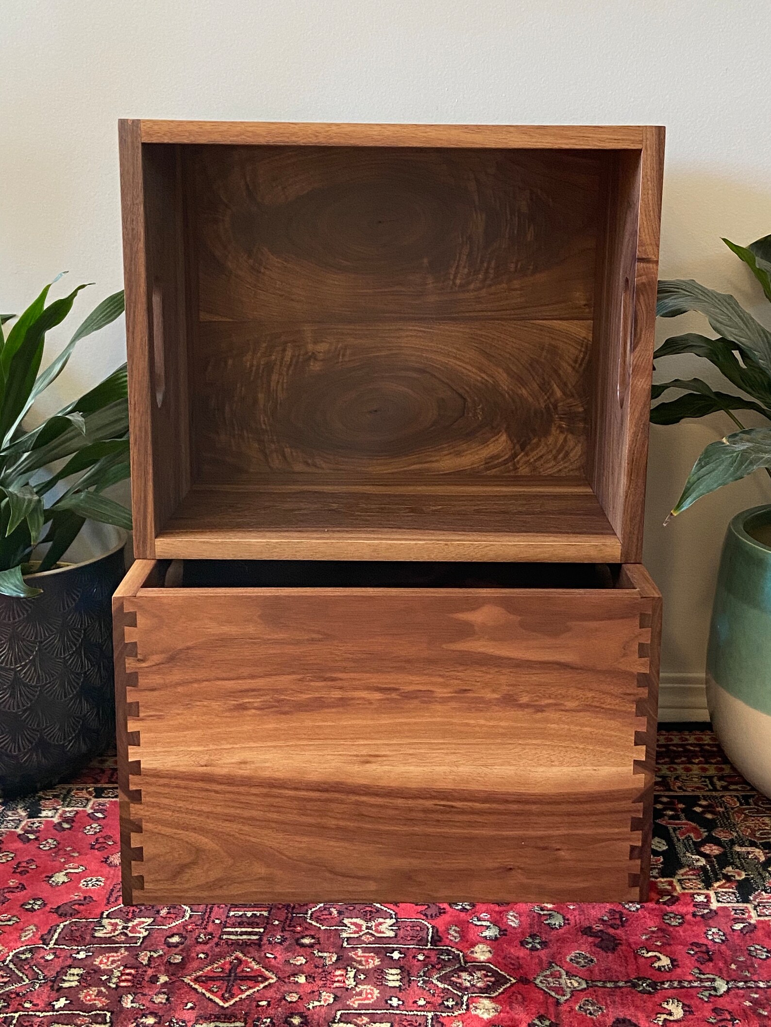 Dovetailed Vinyl Record Crates Made in Walnut - Etsy
