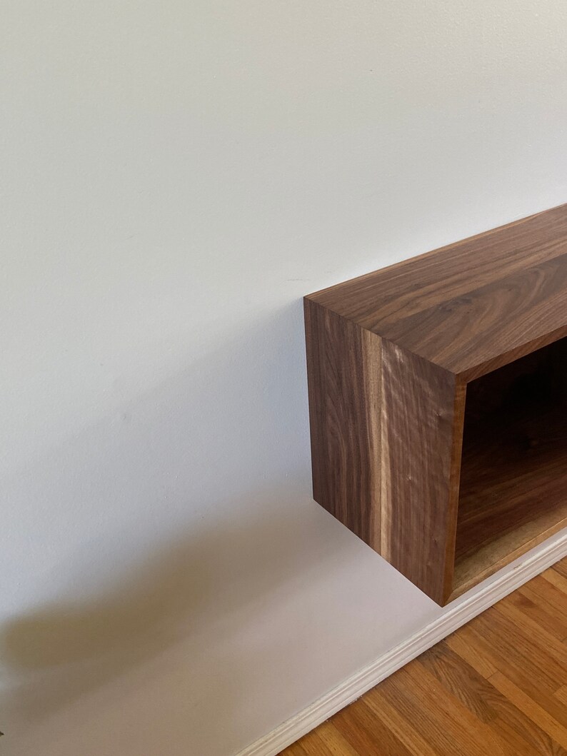 Floating Vinyl Record Storage in Solid Walnut - Etsy