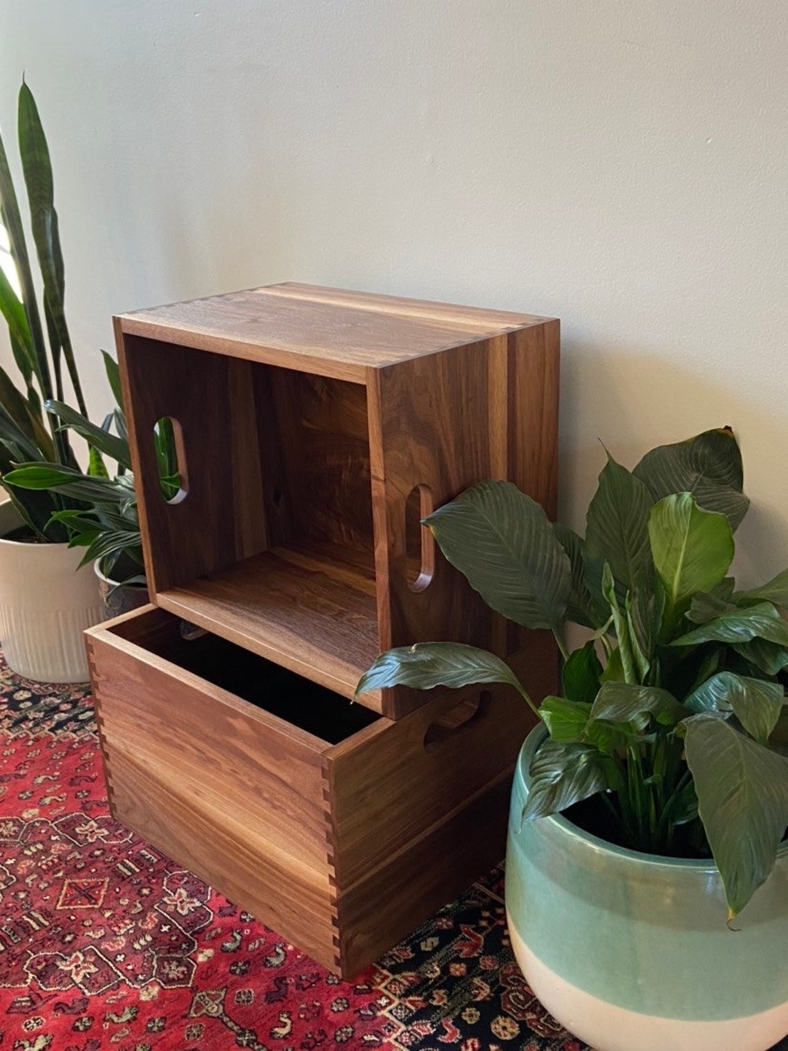 Dovetailed Vinyl Record Crates Made in Walnut - Etsy