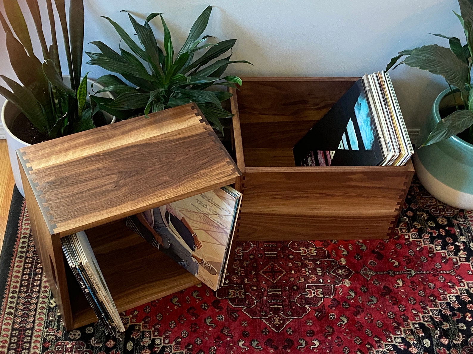 Dovetailed Vinyl Record Crates Made in Walnut - Etsy