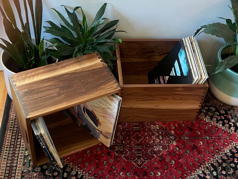 Dovetailed Vinyl Record Crates Made in Walnut - Etsy