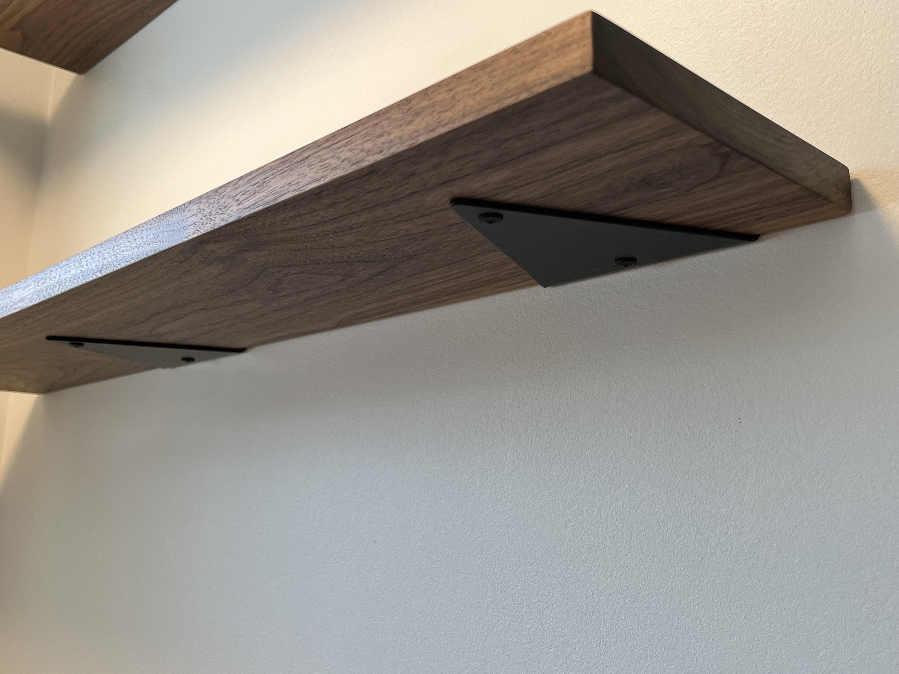 Two Floating Shelves With Triangle Brackets - Etsy