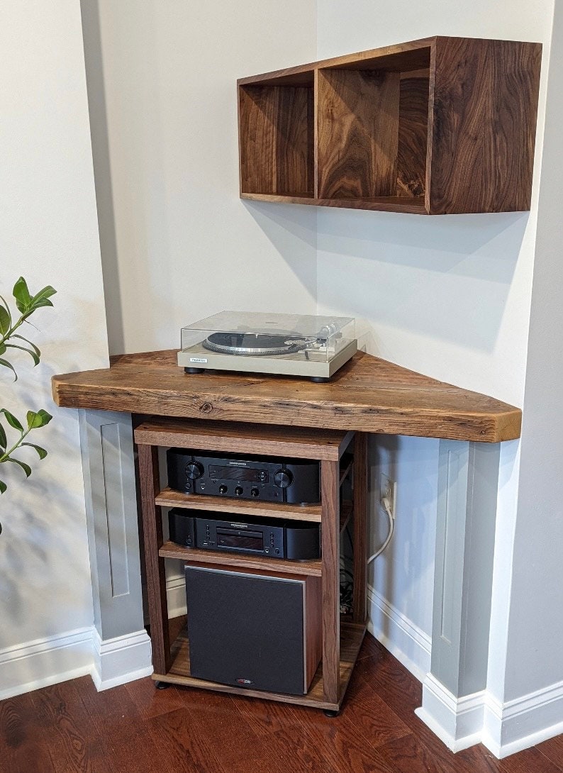 Floating Vinyl Record Storage in Solid Walnut - Etsy