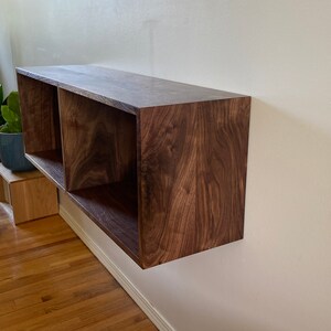 Floating Vinyl Record Storage in Solid Walnut - Etsy
