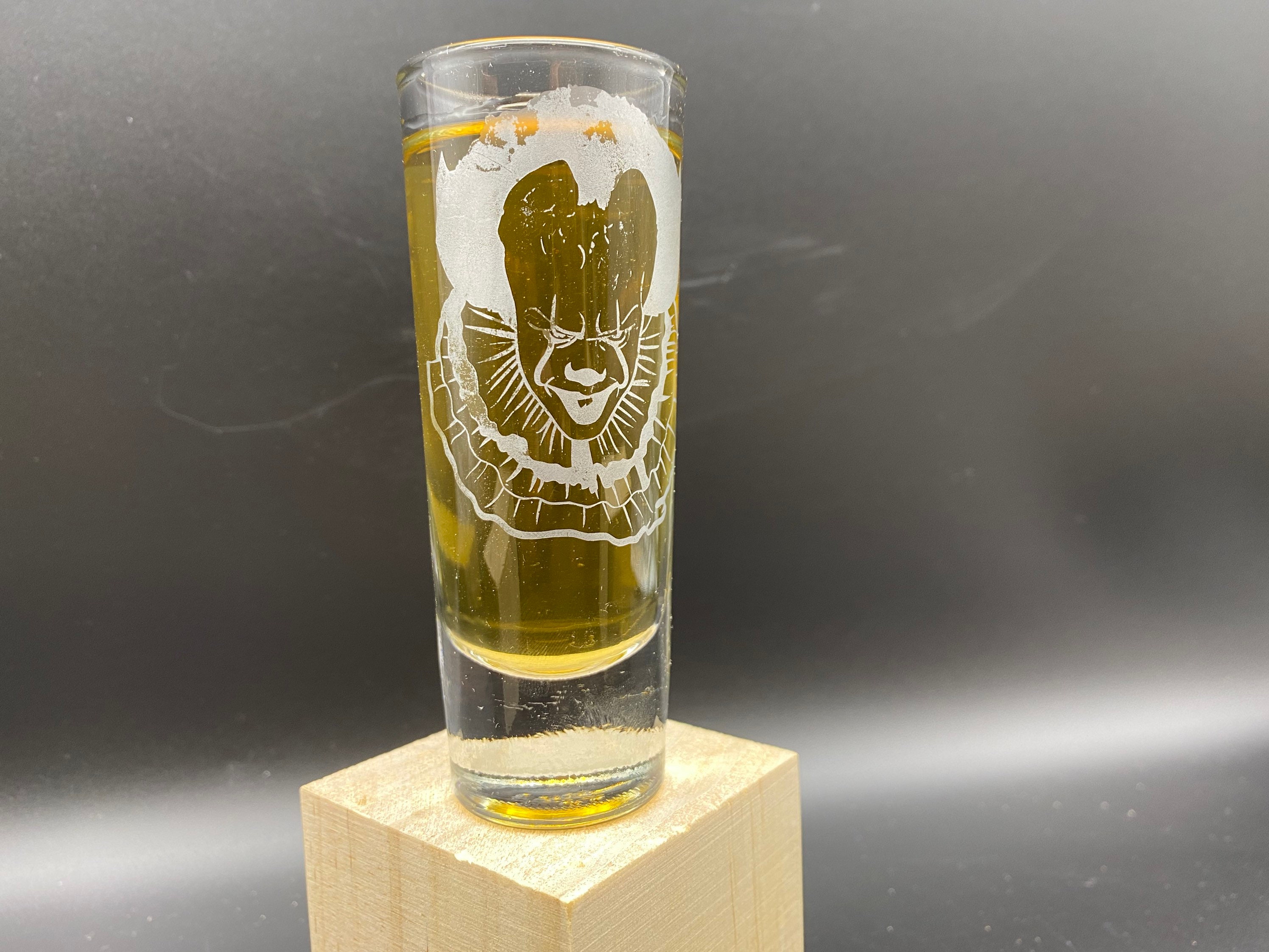 Horror drinking glass/ Pennywise glass/ It Clown Glass/ Custom | Etsy