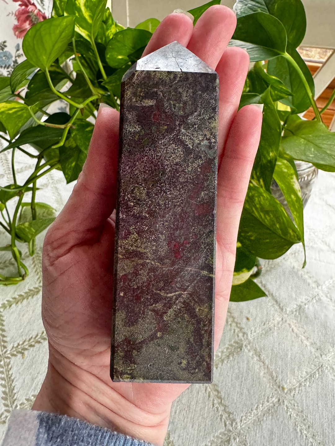 Bloodstone Jasper Crystal Tower - Etsy