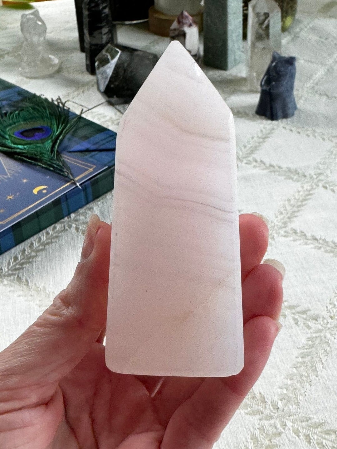 UV Reactive Pink Mangano Calcite Tower - Etsy