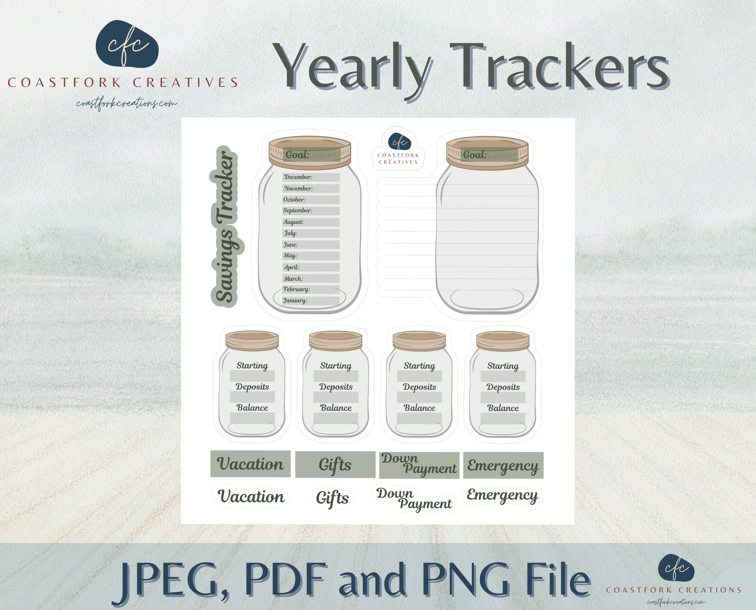 DD - Green Savings Tracker Printable Planner Stickers - Cricut ...