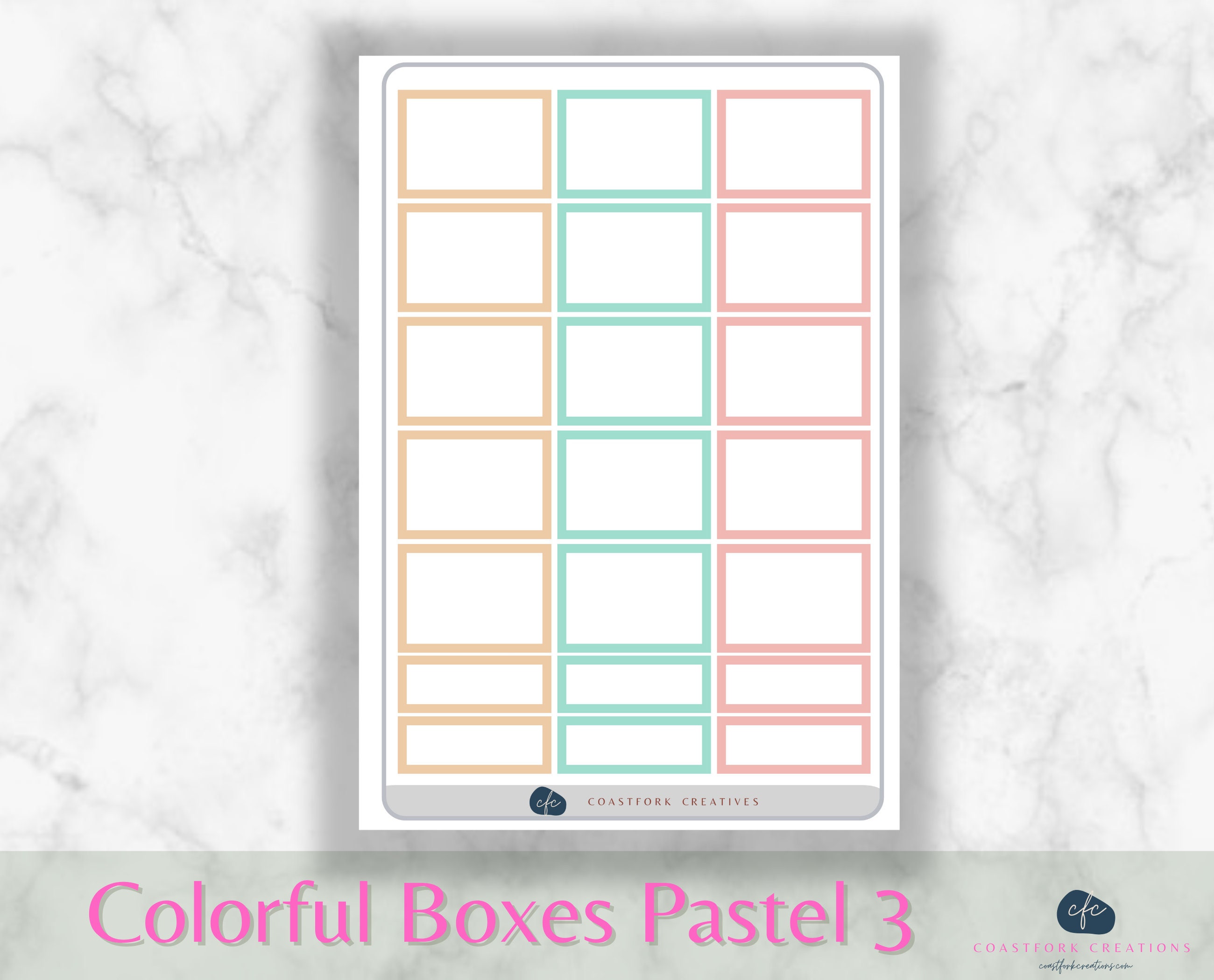 Spring Pastel HP Colorful Boxes Weekly Monthly Planner Stickers Ready ...