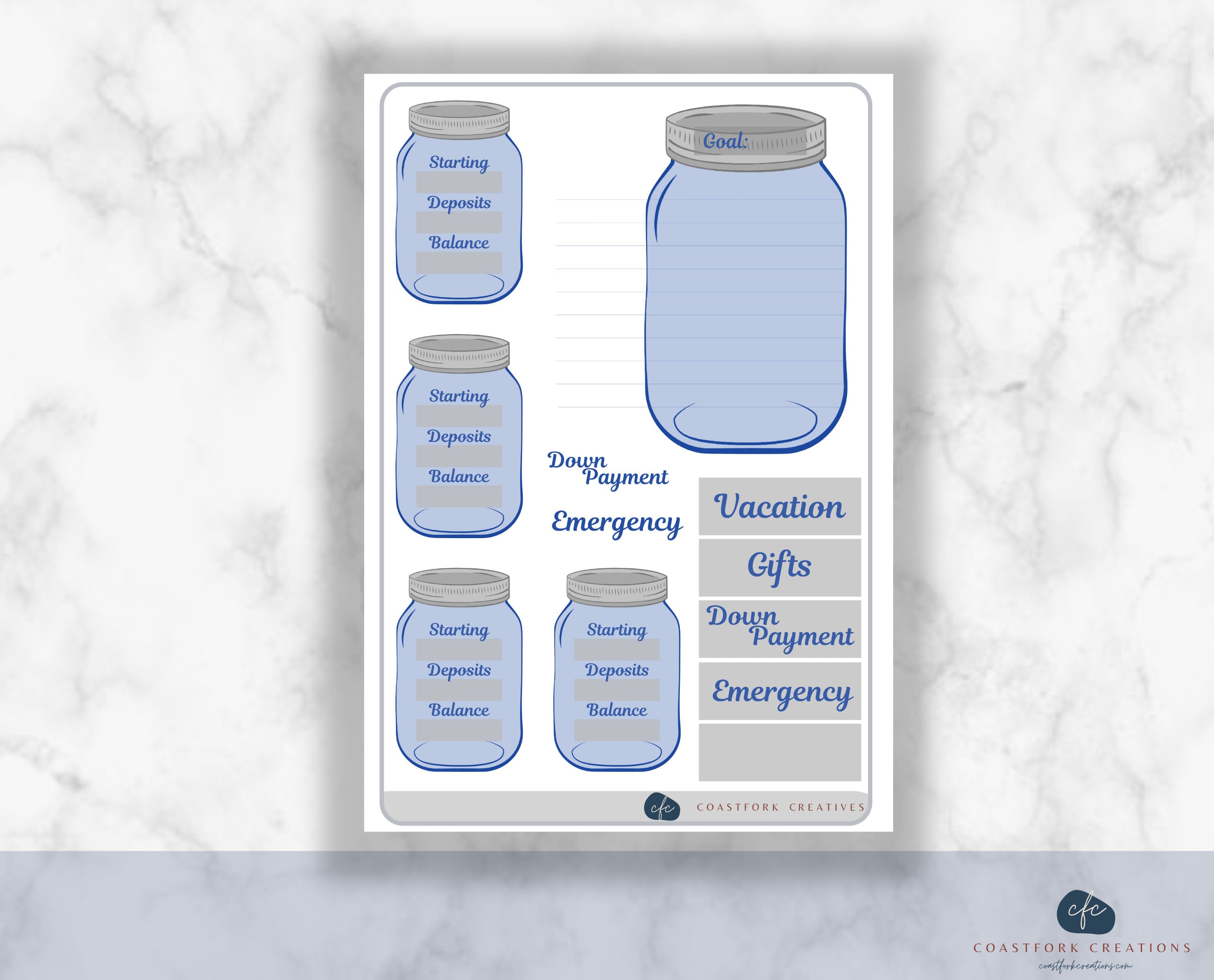 Royal Blue Savings Tracker Weekly Monthly Planner Stickers Ready to ...